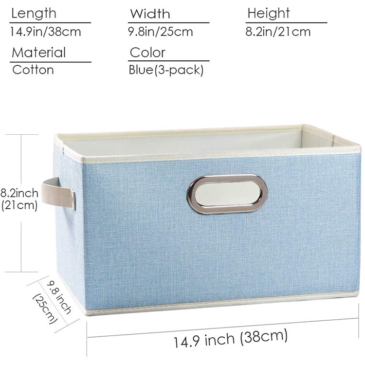 Boutique blue fabric storage box | Storage Bins Wholesale