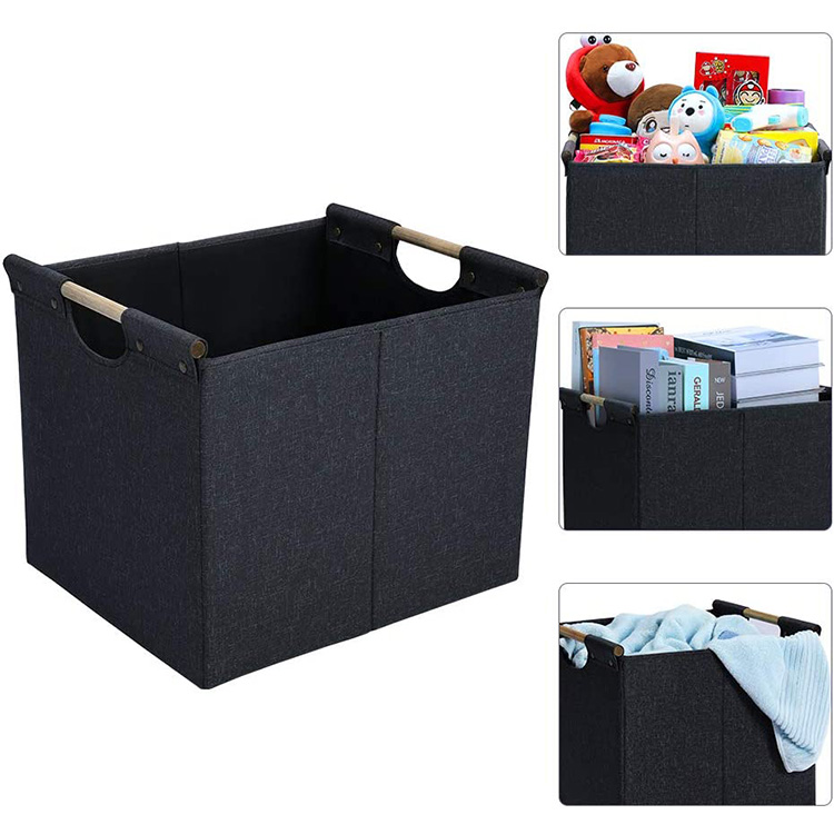 Extra large black fabric storage box | Storage Bins Wholesale
