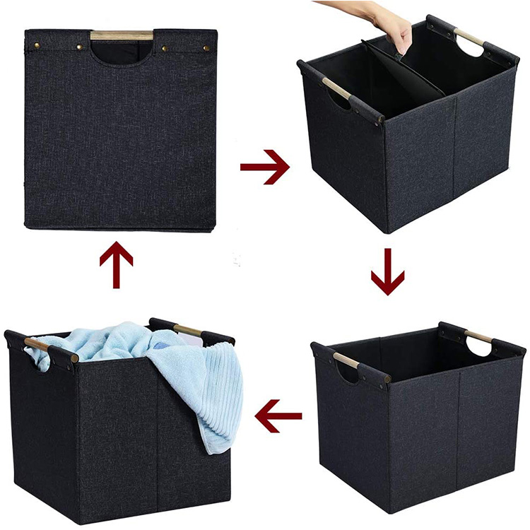 Extra large black fabric storage box | Storage Bins Wholesale