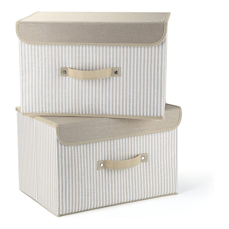 Family striped fabric storage box | Storage Bins Wholesale