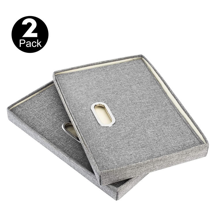 Foldable grey linen storage box | Storage Bins Wholesale