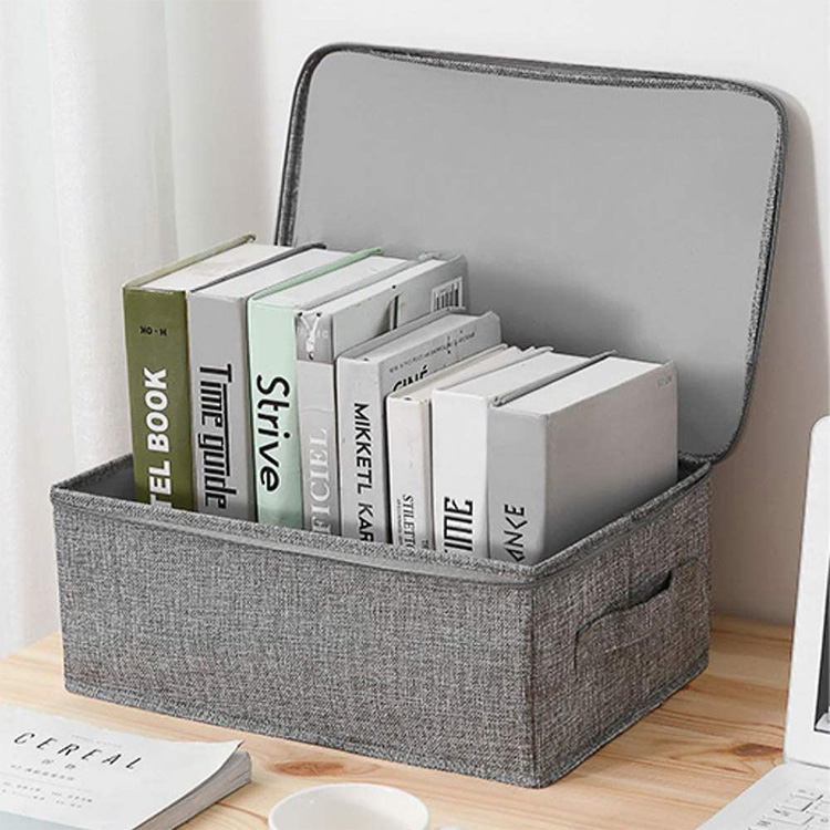 Grey zipper fabric storage box | Storage Bins Wholesale