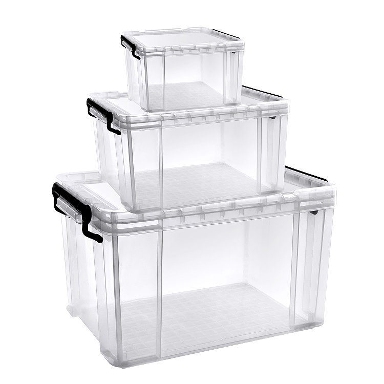 Heavy-duty plastic storage box with lid | Storage Bins Wholesale