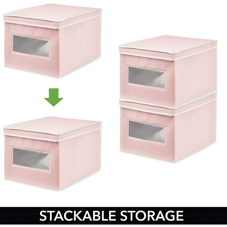 Pink soft fabric storage box | Storage Bins Wholesale