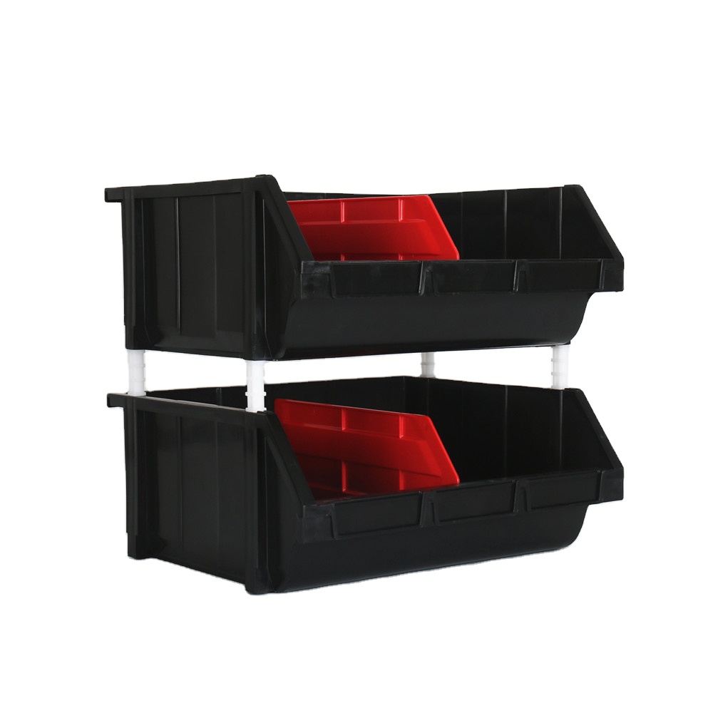 Black thick stackable storage box | Storage Bins Wholesale